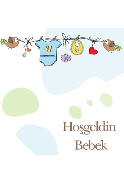 Tellgraf Hoş Geldin Bebek Tebrik Kartı 10 x 10 cm + 9'lu Zarf Tellgraf Hoş Geldin Bebek Tebrik Kartı 10 x 10 cm + 9'lu Zarf