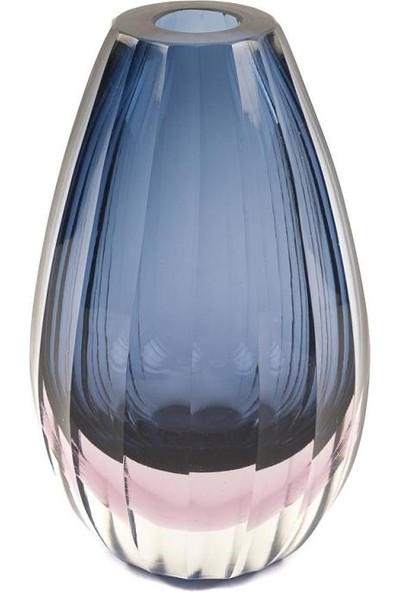 Cozze Collection Mavi Degrade Küçük Boy Cam Vazo 7X17 Cozze Collection Mavi Degrade Küçük Boy Cam Vazo 7X17