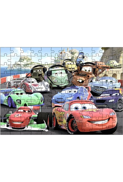 Tablomega Ahşap Mdf Puzzle Yapboz Arabalar Mc Queen 120 Parça 25*35 cm