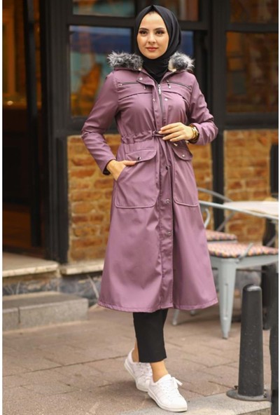 Moda Mihram Fermuar Detaylı Mont Lila