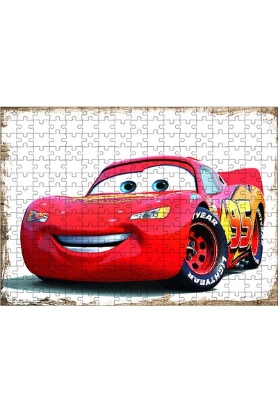 Tablomega Ahşap Mdf Puzzle Yapboz Arabalar Şimşek Mcqueen 2 255 Parça 35*50 cm