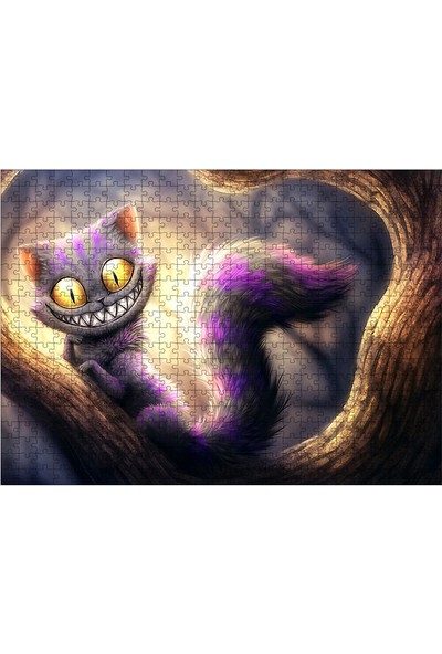 Tablomega Ahşap Mdf Puzzle Yapboz Alice Harikalar Diyarında Kedi 500 Parça 50*70 cm