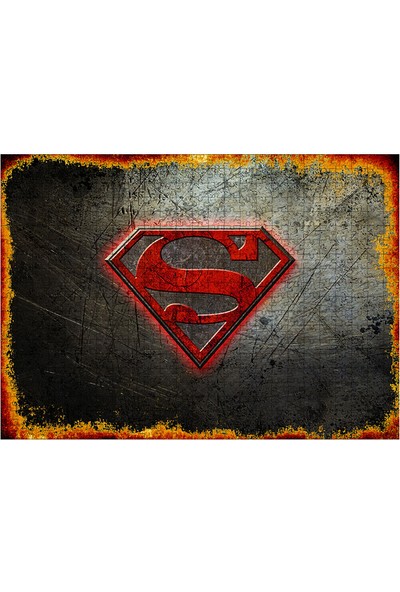 Tablomega Ahşap Mdf Puzzle Yapboz Eskitilmiş Superman Logo 500 Parça 50*70 cm Tablomega Ahşap Mdf Puzzle Yapboz Eskitilmiş Superman Logo 500 Parça 50*70 cm