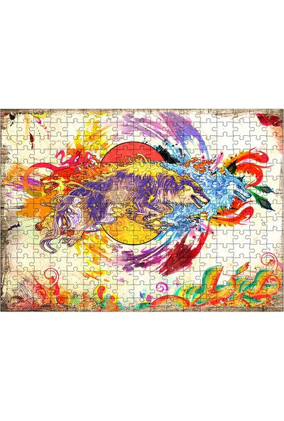 Tablomega Ahşap Mdf Puzzle Yapboz Fantastik Ateşten Kurtlar 255 Parça 35*50 cm
