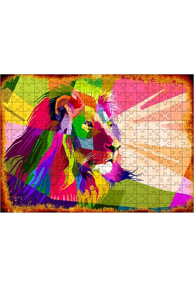Tablomega Ahşap Mdf Puzzle Yapboz Rengarenk Aslan 255 Parça 35*50 cm