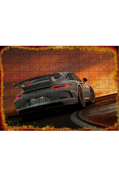 Tablomega Ahşap Mdf Puzzle Yapboz Beyaz Porsche Gt3 911 120 Parça 25*35 cm