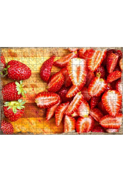 Tablomega Ahşap Mdf Puzzle Yapboz Çilek Salatası 255 Parça 35*50 cm