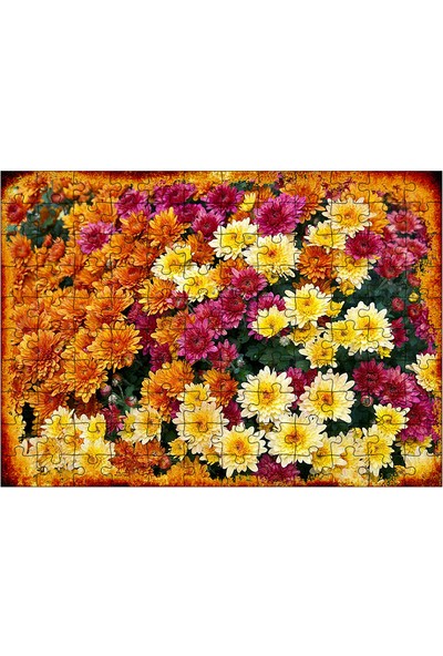 Tablomega Ahşap Mdf Puzzle Yapboz Eskitilmiş Çiçekler 120 Parça 25*35 cm