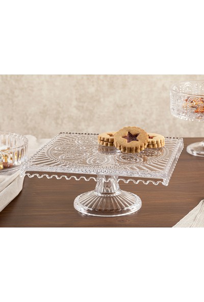 Glory Cam Kek Standı 25x25 Cm Şeffaf Glory Cam Kek Standı 25x25 Cm Şeffaf