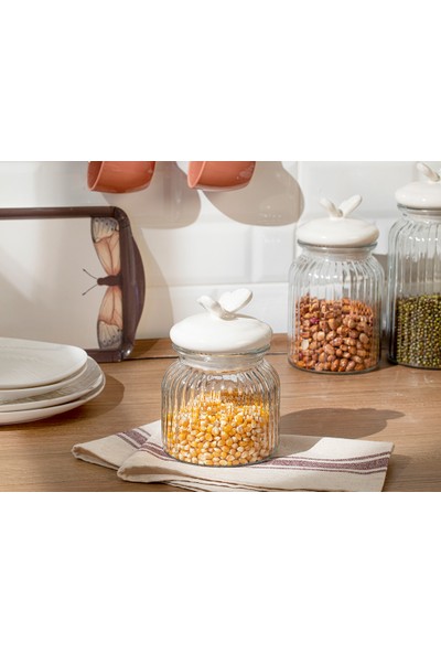 English Home Orient Cam Saklama Kavanoz 600 ml Beyaz