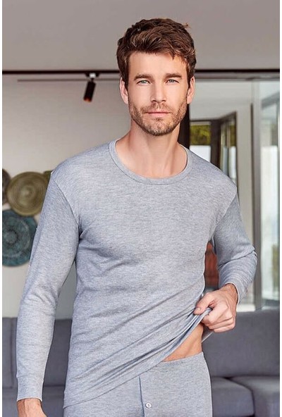 Berrak Erkek Interlok Uzun Kol Tek Üst