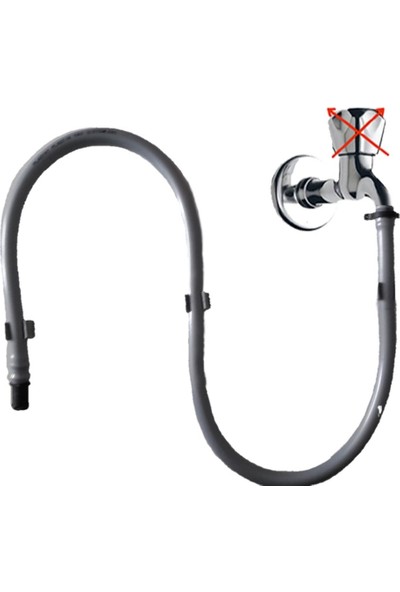 Plasyay Duvar Sabitlemeli Taharet Hortumu Düz Kelepçeli 80 cm