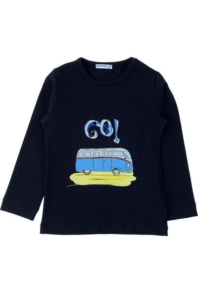 Mavipink - Erkek Çocuk lu Go Minivan Desenli Lacivert Uzun Kollu Tshirt Mavipink - Erkek Çocuk lu Go Minivan Desenli Lacivert Uzun Kollu Tshirt