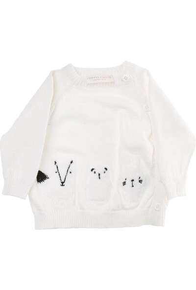 Mammaramma Desenli Bisiklet Yaka Uzun Kollu Ekru Kız Çocuk Kazak Mammaramma Desenli Bisiklet Yaka Uzun Kollu Ekru Kız Çocuk Kazak