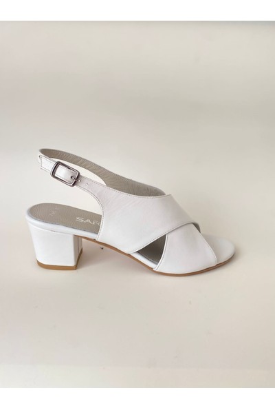 Saracshoes Gerçek Deri Beyaz Small Cross