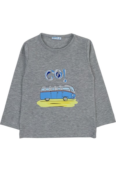 Mavipink - Erkek Çocuk %100 Pamuklu Go Minivan Desenli Gri Uzun Kollu Tshirt Mavipink - Erkek Çocuk %100 Pamuklu Go Minivan Desenli Gri Uzun Kollu Tshirt