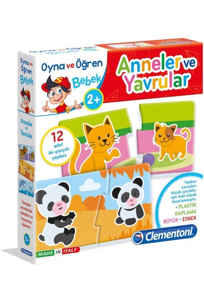 Clementoni 64428 Clementoni, Oyna ve Öğren - Anneler ve Yavrular / +2 Yaş