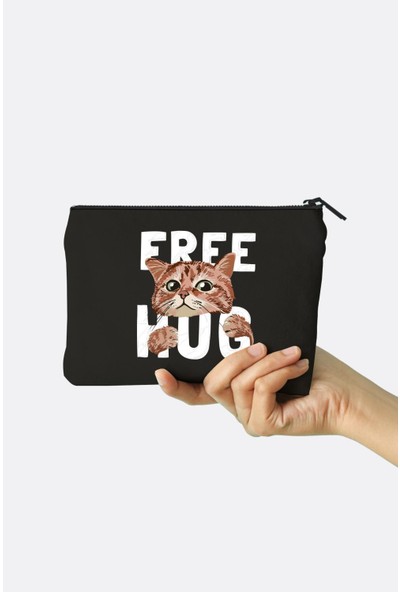 Clutch Free Hug Kanvas Makyaj Çantası Clutch Free Hug Kanvas Makyaj Çantası