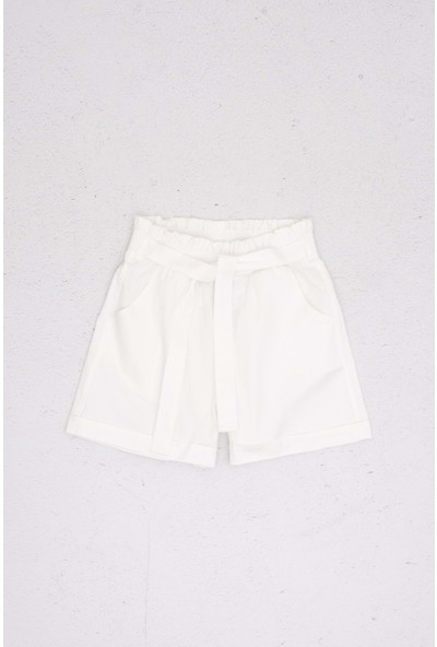 Verscon 2100 Çocuk Kız Şort Dmb - Beyaz - 4-5 Yaş