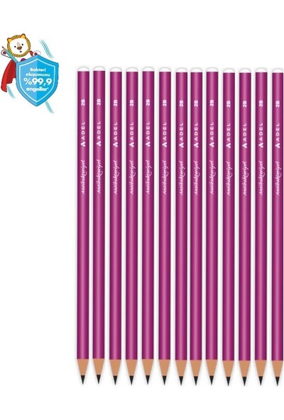 Adel Antibakteriyel 2b Kurşun Kalem 12'li