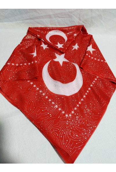 DDP Bayrak Desenli Gümüş Varaklı Asker, Damat, Gelin Örtüsü