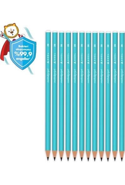 Adel Antibakteriyel 2b Kurşun Kalem 12'li