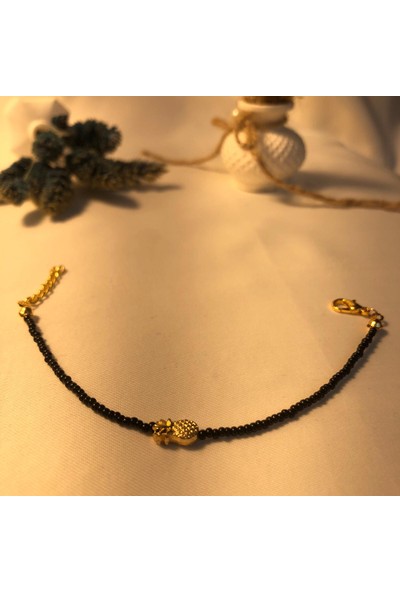 Cheers Accessories Siyah Ananas Detay Bileklik
