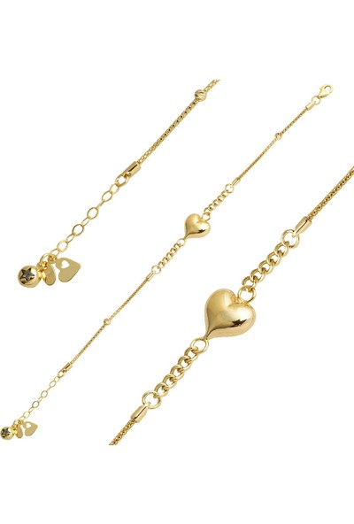 Bilezikci Kalpli Zincir Top Altınlı Bileklik