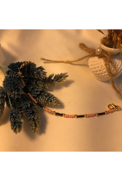 Cheers Accessories Siyah&pembe Bileklik