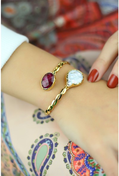 Molly Inci ve Doğaltaşlı Ayarlanabilir Bilezik