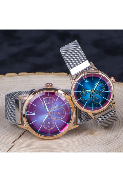 Spectrum Sevgili Saatleri Sevgiliye Hediye Mıknatıslı Çift Saat Kombinleri Kol Saati ST-303786