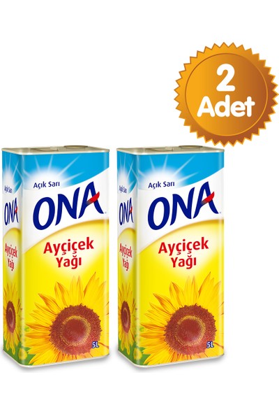 Ona Ayçiçek Yağı 5 Lt Teneke X2 Adet Ona Ayçiçek Yağı 5 Lt Teneke X2 Adet