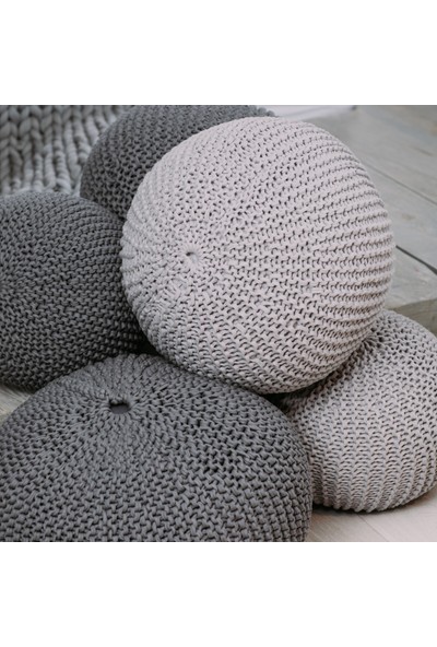 Made Up Story Örgü Puf/yuvaralak/açık Gri/large Made Up Story Örgü Puf/yuvaralak/açık Gri/large