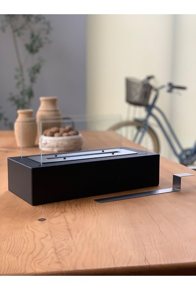 Moor Garden Masa Üstü Metal Şömine Siyah
