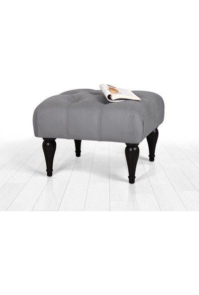 Lorence Home Floral Puf - Gri Lorence Home Floral Puf - Gri