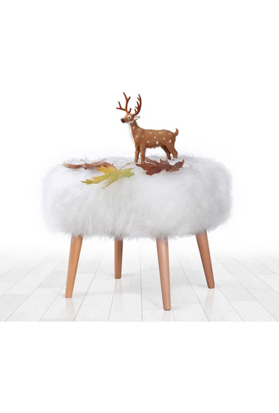 Lorence Home Deer Puf - Beyaz