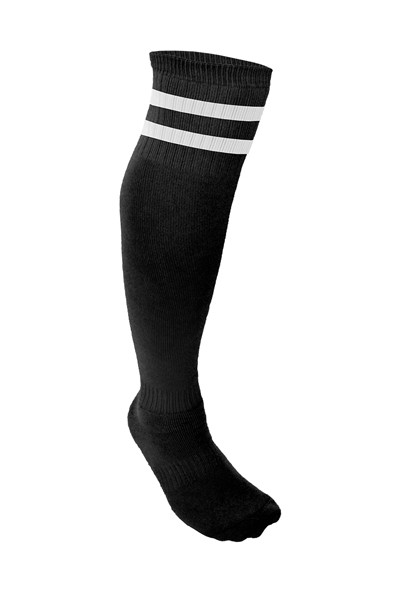 Spor724 Lüks Futbol Tozluğu Çorabı Siyah Beyaz Büyük Boy