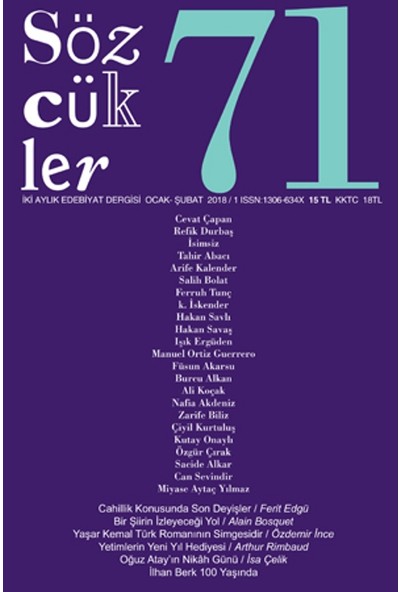 Sözcükler DergisiOcak-Şubat 2018 (71. Sayı) Sözcükler DergisiOcak-Şubat 2018 (71. Sayı)