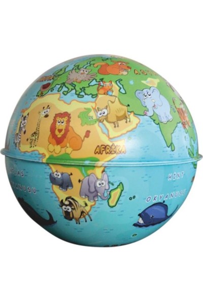 Gürbüz Dünya Kumbara Küre 10cm-Hayvanlı