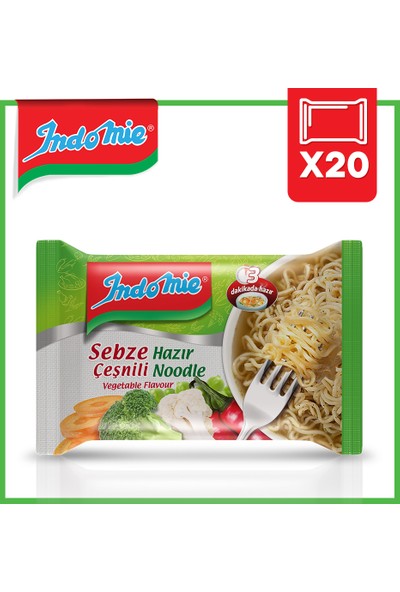 İndomie 20'li Sebze Aromalı Hazır Noodle İndomie 20'li Sebze Aromalı Hazır Noodle