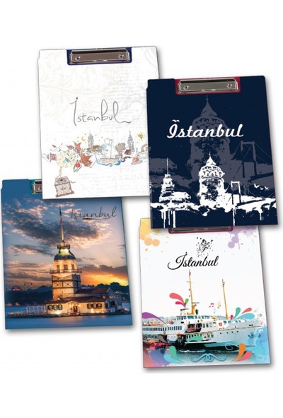 Abka Kapaklı Sekreterlik A4 İstanbul Desenli