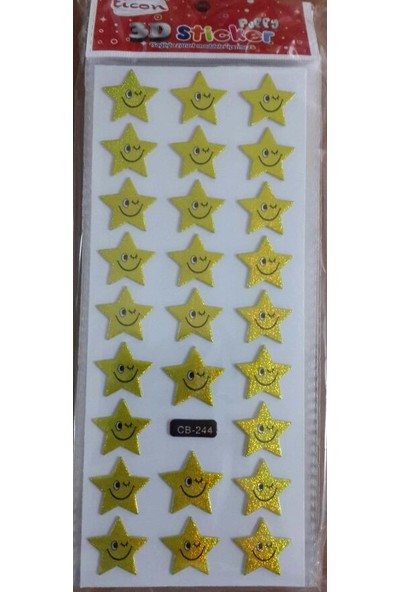 Ticon Gülen Yıldız Stıcker - Yapışkanlı - Cb-244 Ticon Gülen Yıldız Stıcker - Yapışkanlı - Cb-244