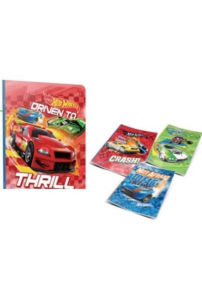 Gıpta Hot Wheels A4 - 60 Yaprak Çizgili Plastik Kapak Defter