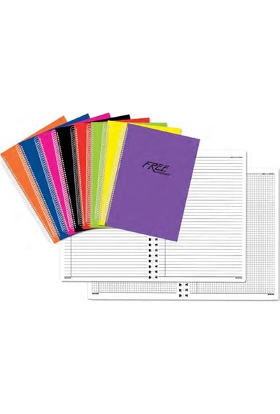 Keskin Color Free - A4 120 Yaprak Çizgili Defter Spiralli Pp Kapak