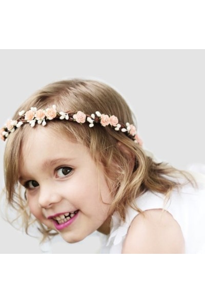 Gelinsacaksesuar Bebek,Kız Çocuk Saç Aksesuar,Çocuk Çiçekli Taç,Prenses Tacı Bileklik