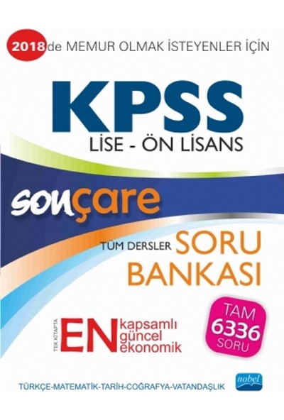 Son Çare Kpss Lise-Ön Lisans Tüm Dersler Soru Bankası