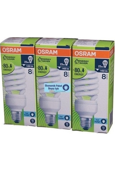 Osram 23W Tasarruflu Ampül 6Lı Paket Beyaz Işık Osram 23W Tasarruflu Ampül 6Lı Paket Beyaz Işık