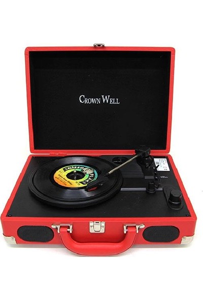 Crownwell Pikap Çantalı Crownwell Önden Hoparlörlü Kırmızı Hoparlör Girişli Crownwell Pikap Çantalı Crownwell Önden Hoparlörlü Kırmızı Hoparlör Girişli