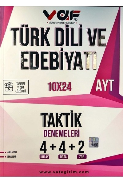 Vaf Yayınları AYT Türk Dili ve Edebiyatı 10X24 Taktik Denemeleri