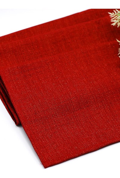 Viemso Simli Keten Runner, Kırmızı, Siyah, Krem Viemso Simli Keten Runner, Kırmızı, Siyah, Krem